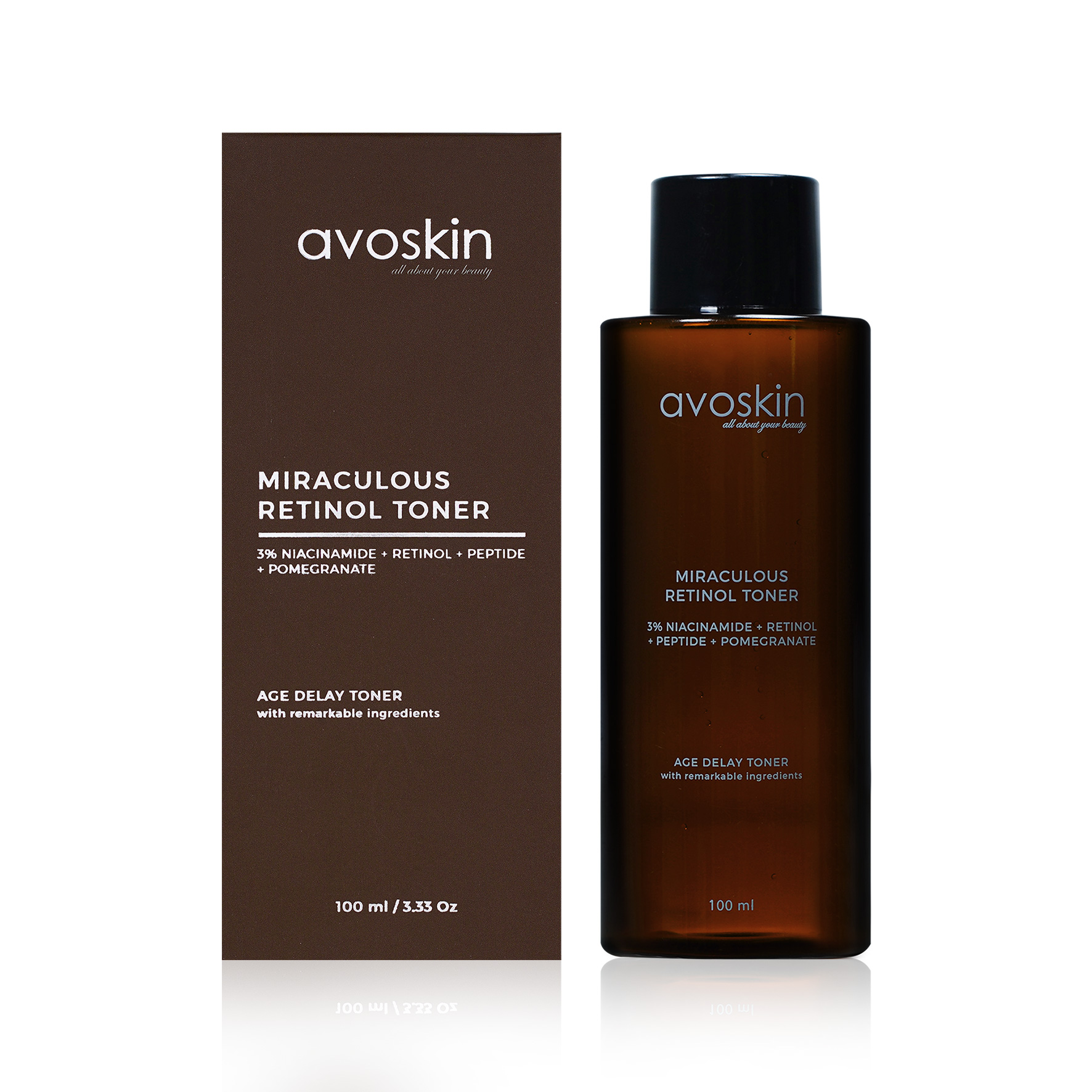 Toner Avoskin Miraculous Retinol 100ml-Best 2 in 1 Retinol Niacinamide ...