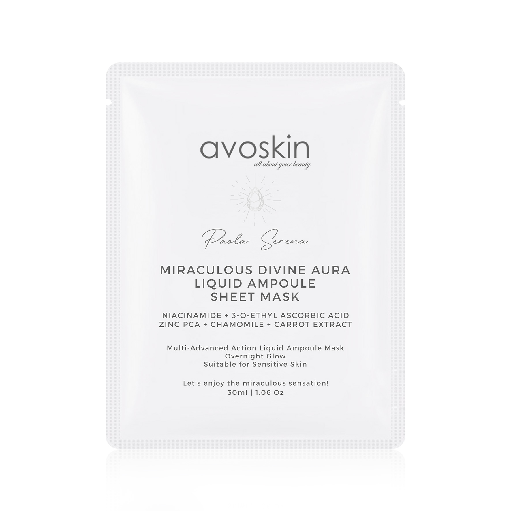 Sheet Mask Avoskin Miraculous Divine Aura 17ml- Masker Multifungsi ...