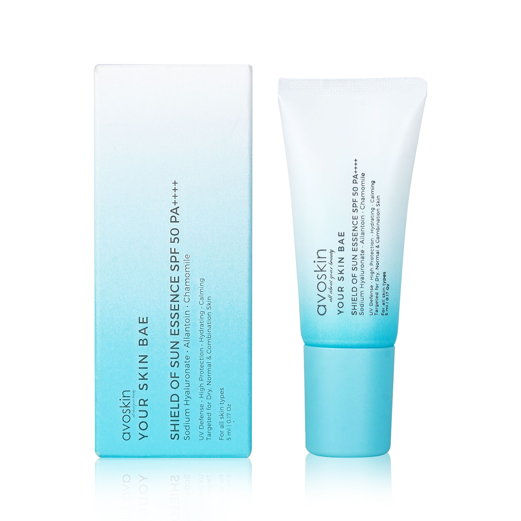 Travel Sunscreen Avoskin Your Skin Bae Shield of Sun SPF 50 PA++++ 5ml ...